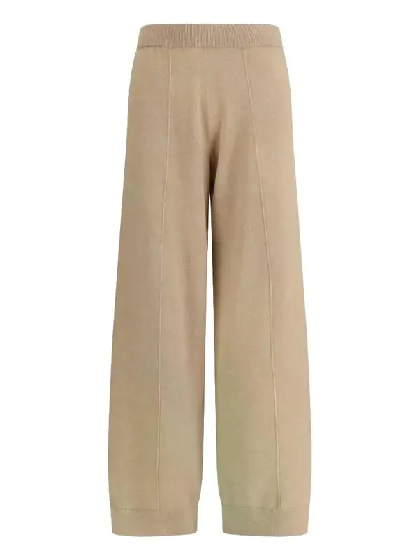 Fabiana Filippi Ribbed Wide-leg Knit Trousers - Neutrals