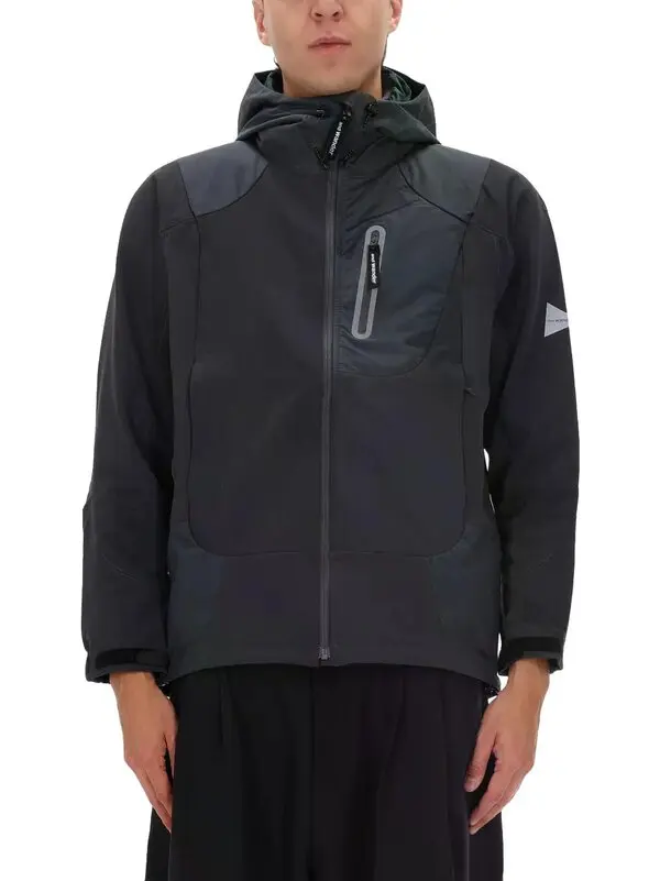 AND WANDER Zip-up Hooded Jacket - Grey