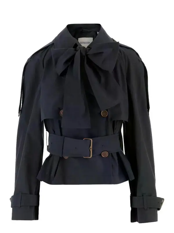 Burberry Bow Belted Jacket - Blue