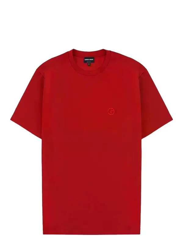 Giorgio Armani Logo-embroidered T-shirt - Red