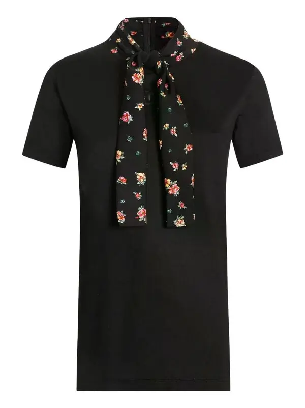 Dolce & Gabbana Floral-scarf T-shirt - Black