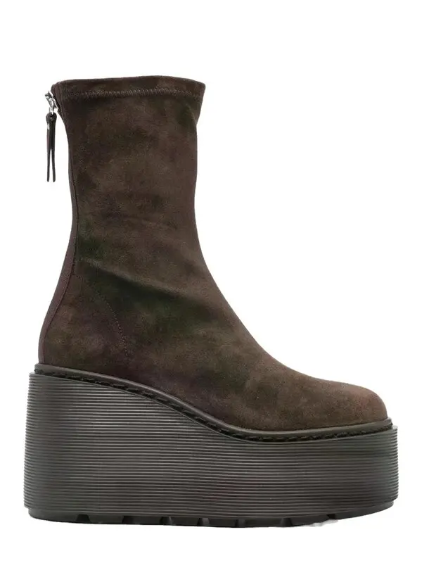 VIC MATIE Platform Zip Boots - Brown