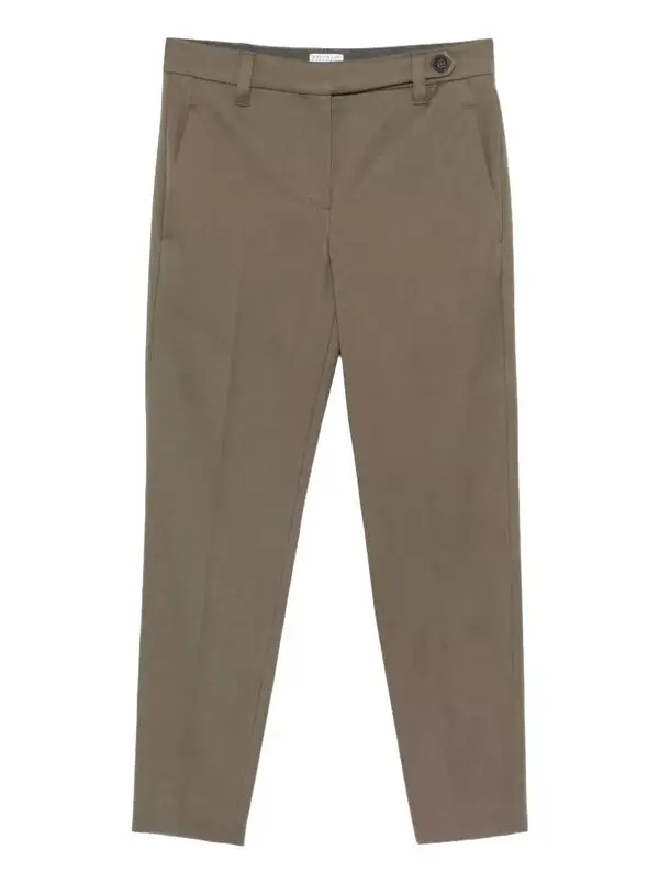 Brunello Cucinelli Button Tailored Trousers - Green