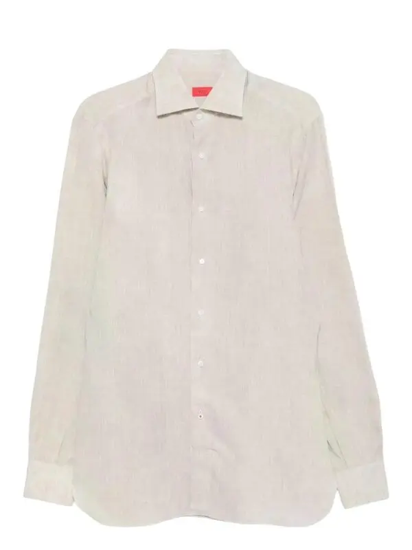 Isaia Buttoned Long-sleeve Shirt - Neutrals