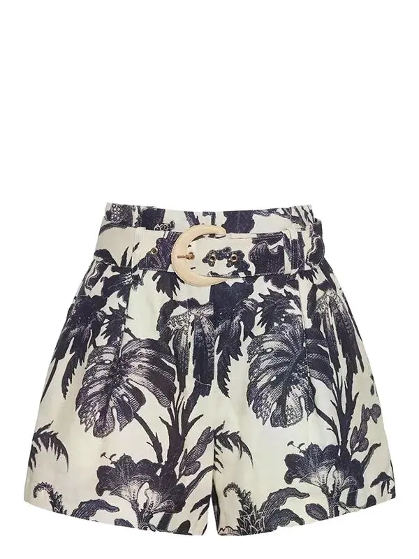 Cara Cara Palmer Floral Shorts - Neutrals