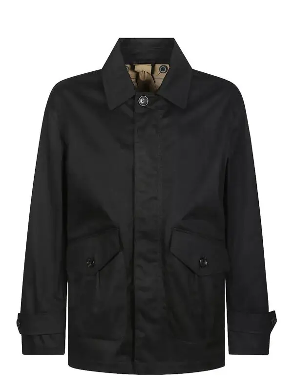TEN C Raincoat With Front Pockets - Black
