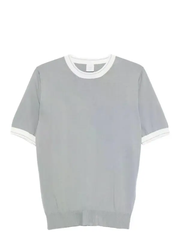 Eleventy Contrast-trim T-shirt - Blue
