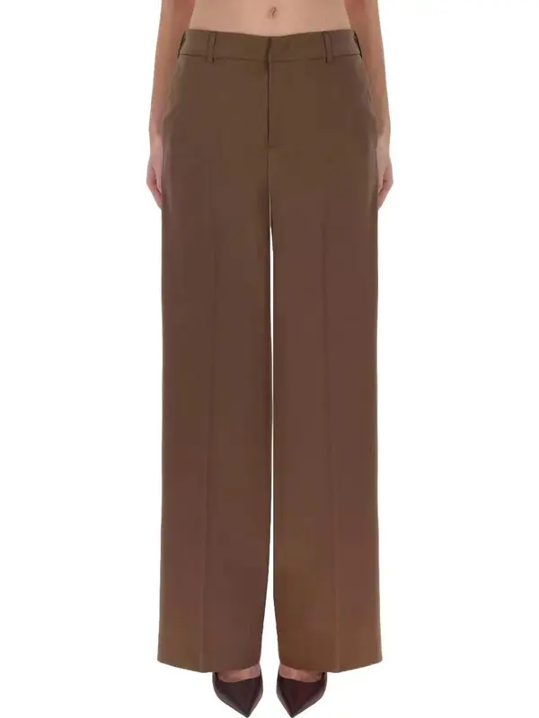 PT TORINO Wide Leg Trousers - Brown