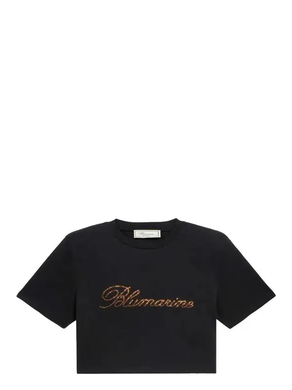Blumarine Logo-print Jersey T-shirt - Black