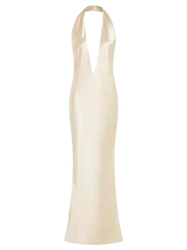 16Arlington Maren Plunging Neck Dress - Neutrals