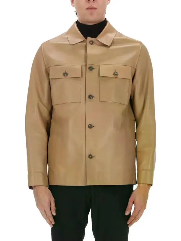 BOSS Buttoned Pocket Shirt Jacket - Neutrals