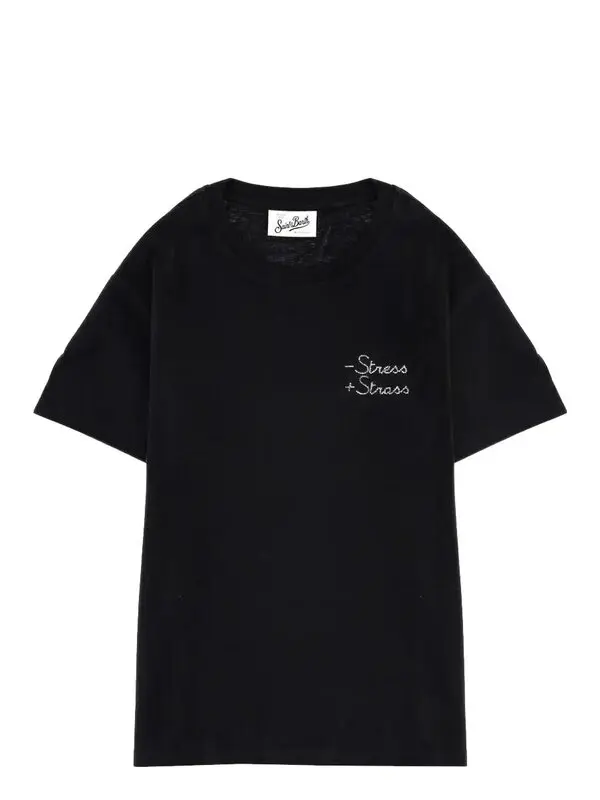 MC2 SAINT BARTH Embroidered T-shirt - Black