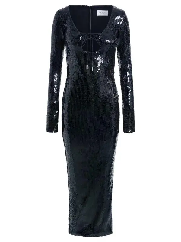 16Arlington Solaria Sequin Embellished Midi Dress - Black