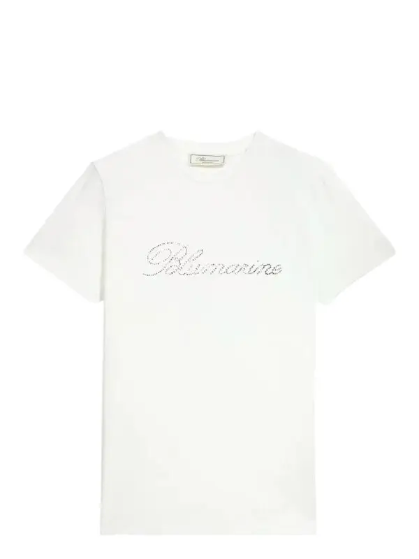 Blumarine Logo-embroidered Jersey T-shirt - White