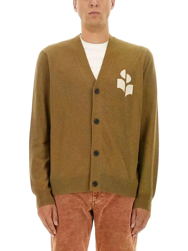 MARANT Logo Button Cardigan - Brown