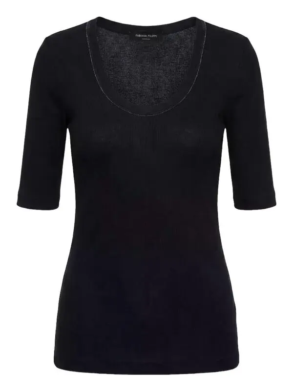Fabiana Filippi Ribbed Knit Top - Black