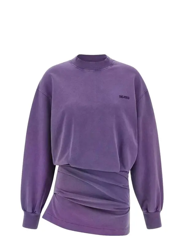Attico Draped Sweatshirt Mini Dress - Purple