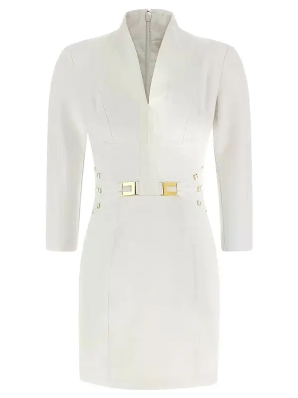 Elisabetta Franchi Logo-appliqué Mini Dress - White