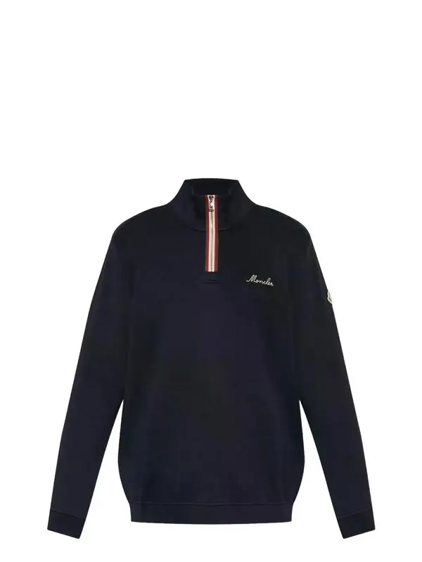 Moncler Half-zip Mock-neck Sweatshirt - Blue