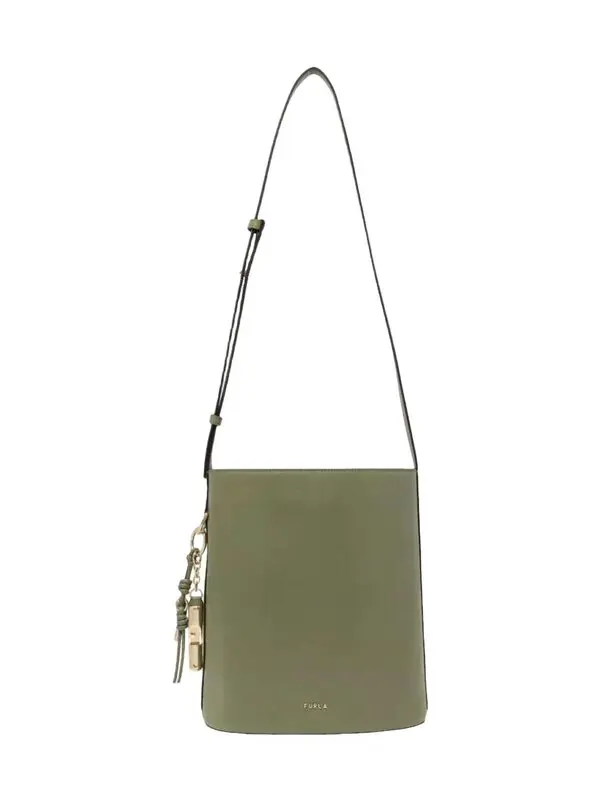 Furla Small Leather Tote Bag With Charm - Green