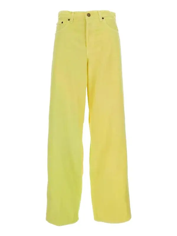 HAIKURE Five-pocket Wide-leg Trousers - Yellow