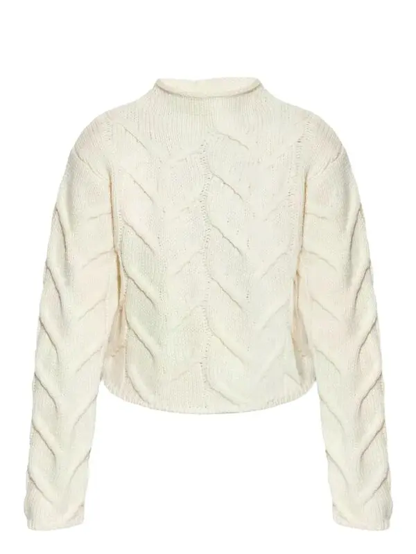 FRAME Cable-knit Roll-neck Sweater - Neutrals