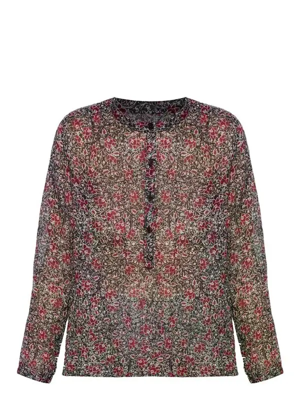 MARANT ETOILE Maria Floral Buttoned Top - Black