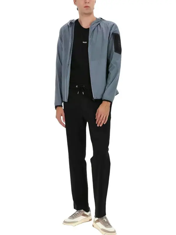BOSS Zip Hooded Jacket - Grey