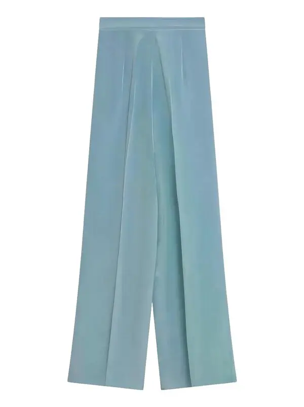Max Mara Pleated Wide Leg Trousers - Blue