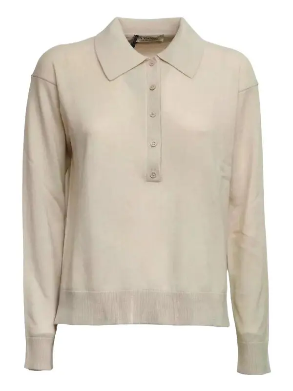 Max Mara Long-sleeve Knitted Polo Top - Neutrals