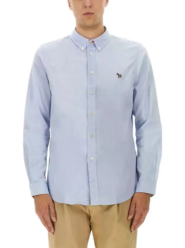 Paul Smith Zebra Appliqué Shirt - Blue