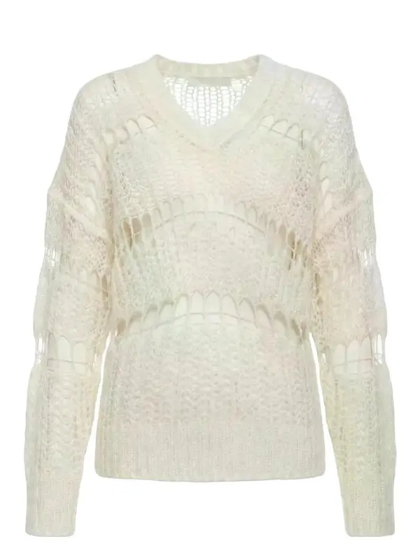 Fabiana Filippi V-neck Open Knit Sweater - Neutrals