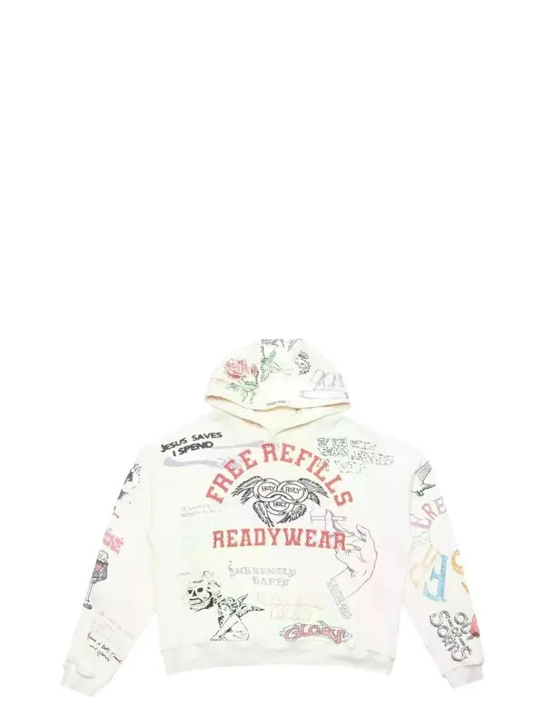 FREE REFILLS Graphic Print Hoodie - Neutrals