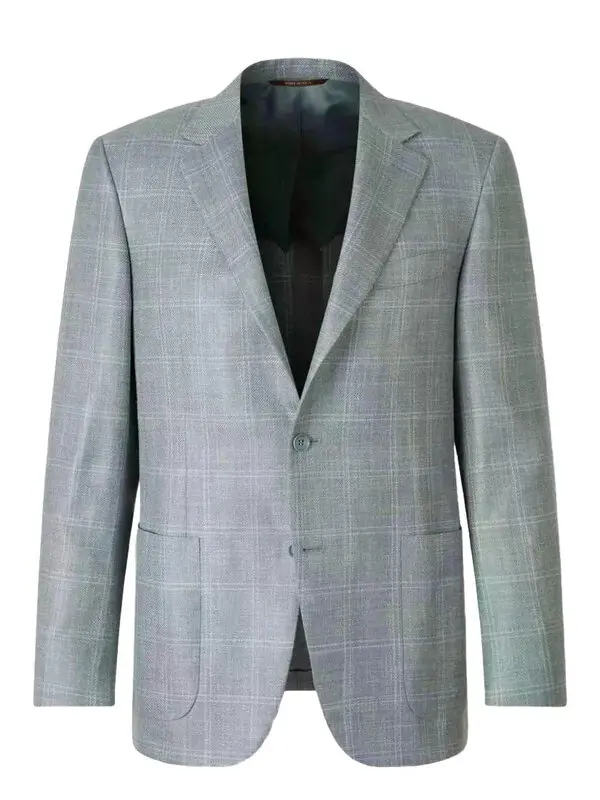 Canali Checked-pattern Blazer - Grey