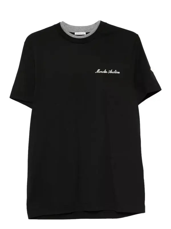 Moncler Logo-embroidery T-shirt - Black
