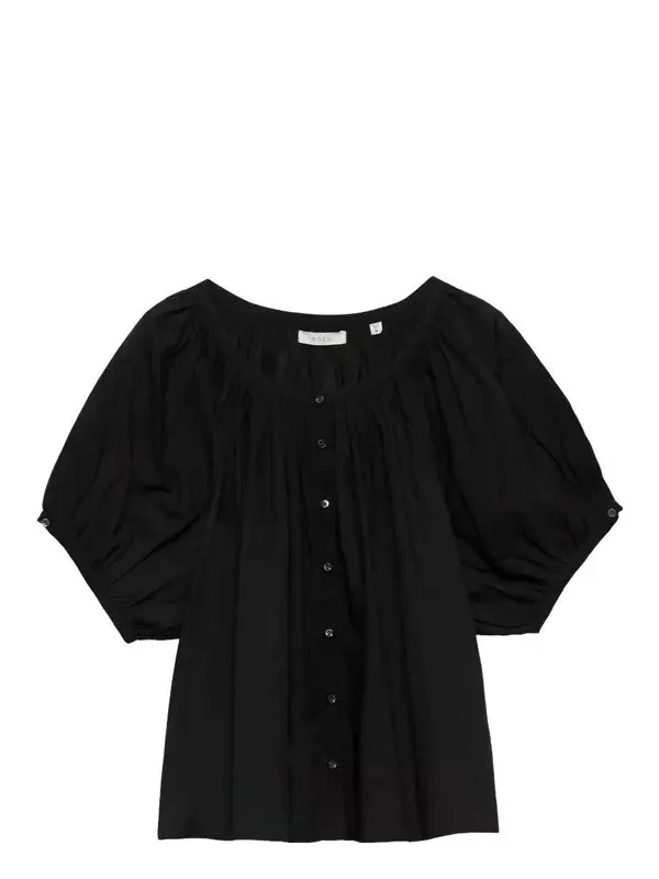 DÔEN June Puffed-sleeve Blouse - Black