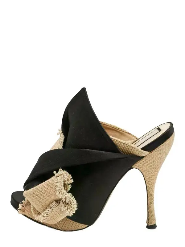 N°21 Peep-toe Knotted Sandals - Black