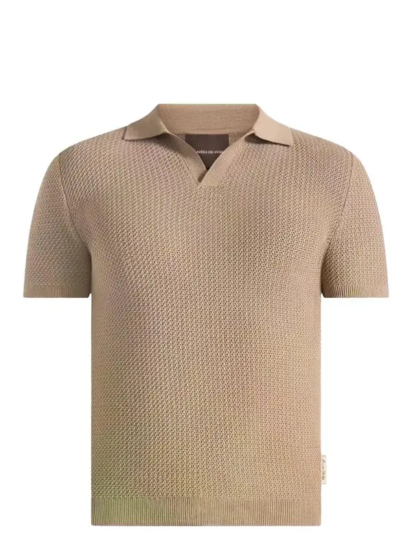 Manière De Voir Rowen Textured Knitted Polo Shirt - Neutrals