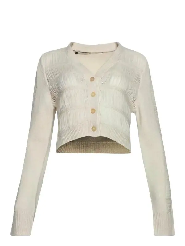 DIOTIMA Textured Cropped Cardigan - Neutrals