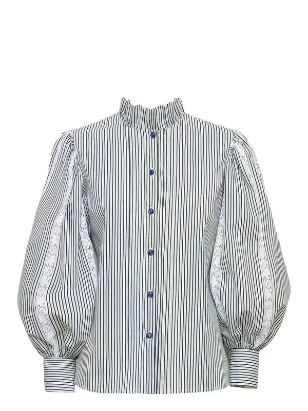 Loretta Caponi Anastasia Striped Blouse - White