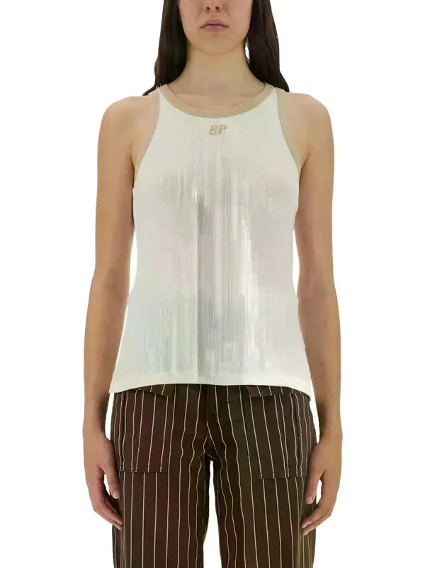 Baum Und Pferdgarten Ribbed Trim Top - Neutrals
