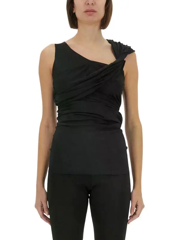 Rick Owens Twisted Asymmetric Top - Black