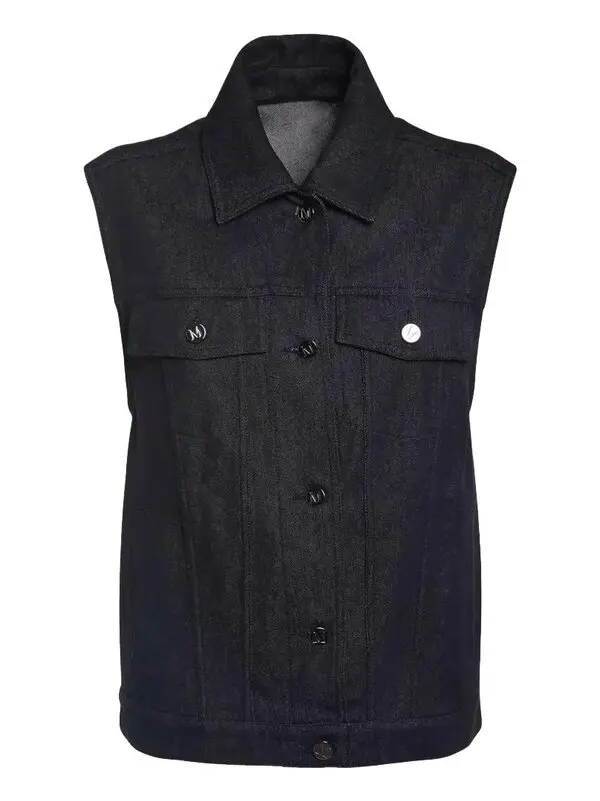 Max Mara Buttoned Sleeveless Jacket - Blue