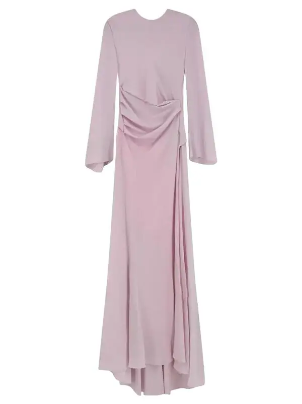 Alexander McQueen Long-sleeve Draped Maxi Dress - Pink