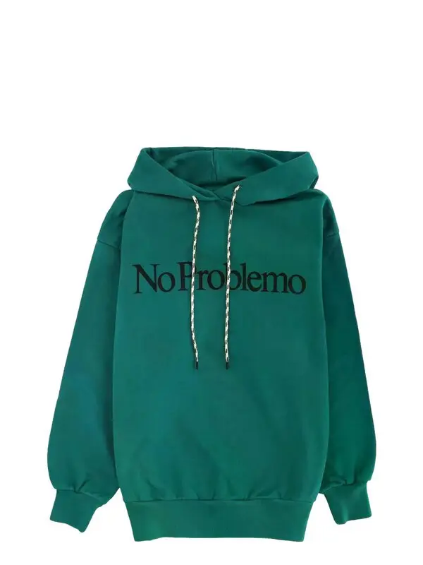 NO PROBLEMO Logo-print Hoodie - Green