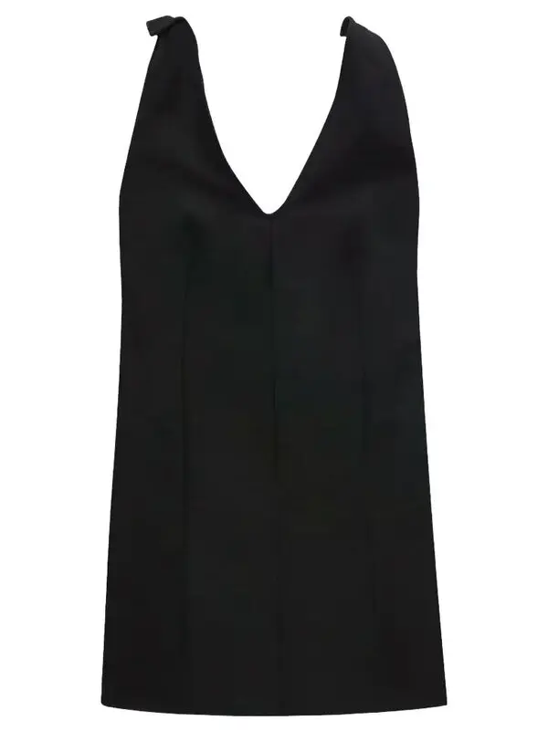 MSGM V-neck Sleeveless Mini Dress - Black