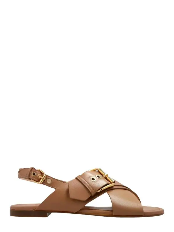 Agl Criss-cross Buckle Sandals - Neutrals