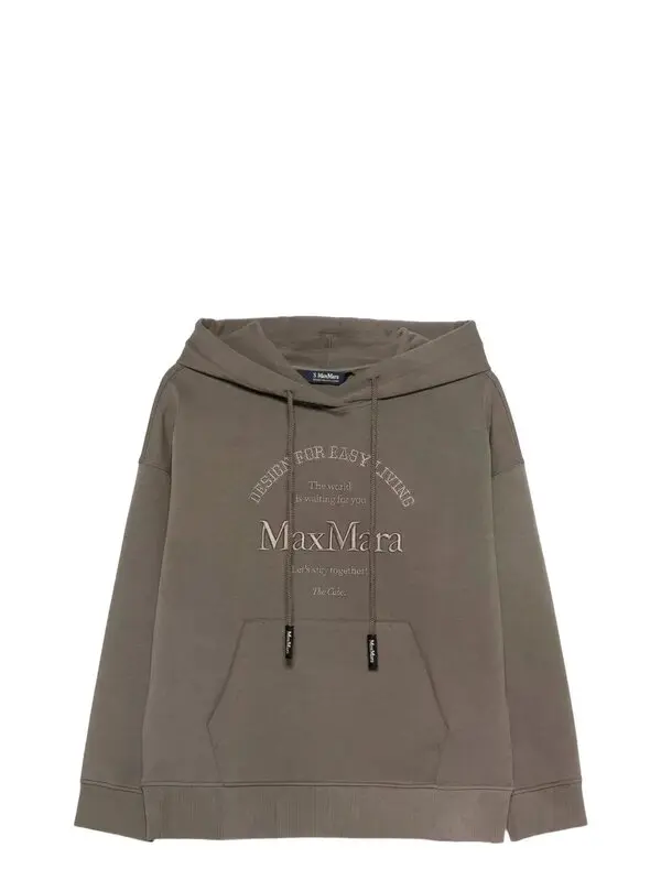 Max Mara Logo-embroidered Hoodie - Green
