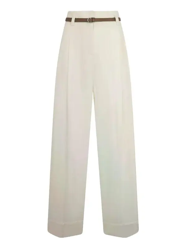 Peserico High-waisted Belted Trousers - Neutrals