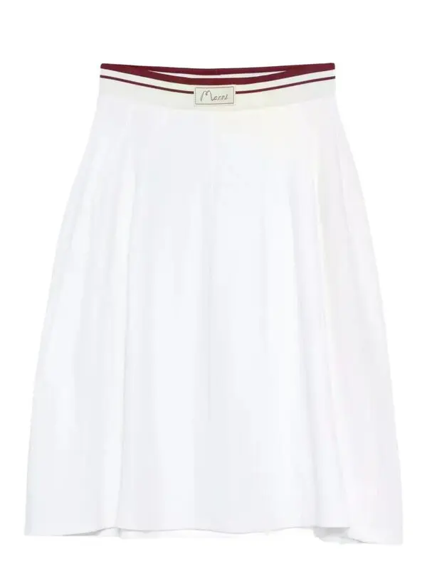 Marni Logo Waistband A-line Skirt - White